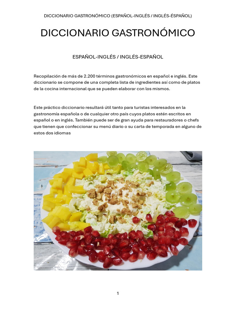 Muestra Diccionario Gastronomico Esp Ing 2423076 | PDF | Bola de masa ...