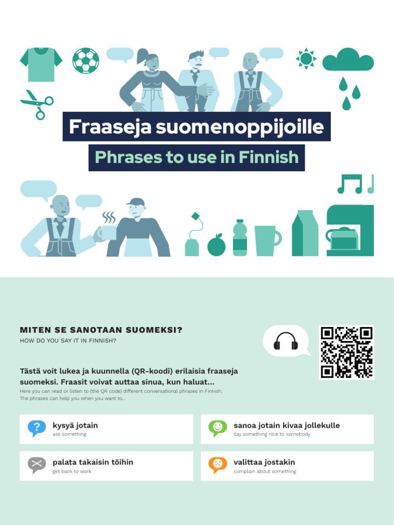 Fraaseja Suomenoppijoille Phrases To Use in Finnish | PDF