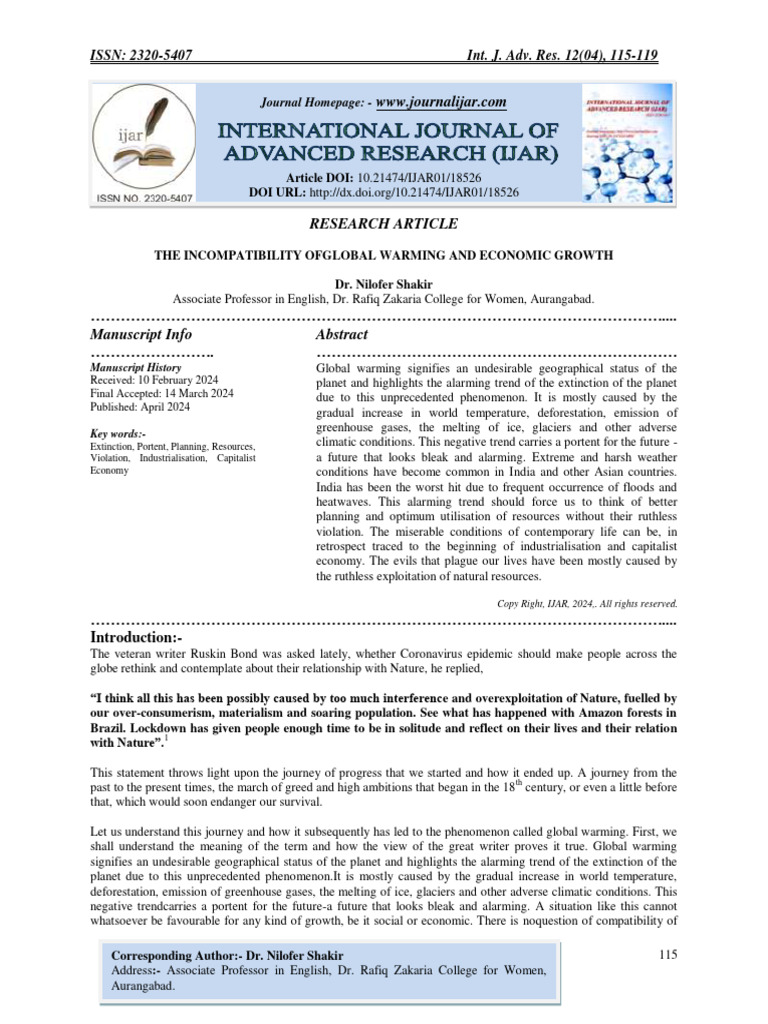 The Incompatibility Ofglobal Warming and Economic Growth | PDF ... The Incompatibility Ofglobal Warming and Economic Growth | PDF ...