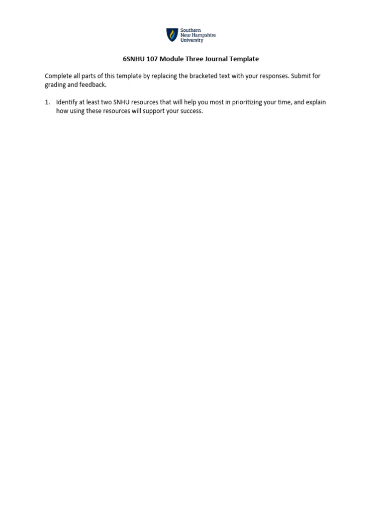 SNHU 107 Module Three Journal Template | PDF | Libraries