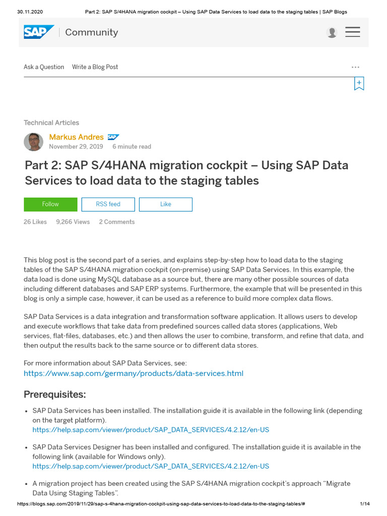Part 2_ SAP S_4HANA migration cockpit – Using SAP Data Services to load data to the staging ...