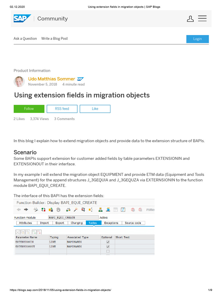 Part 6 - Using Extension Fields in Migration Objects - SAP Blogs | PDF | Computing | Computer ...