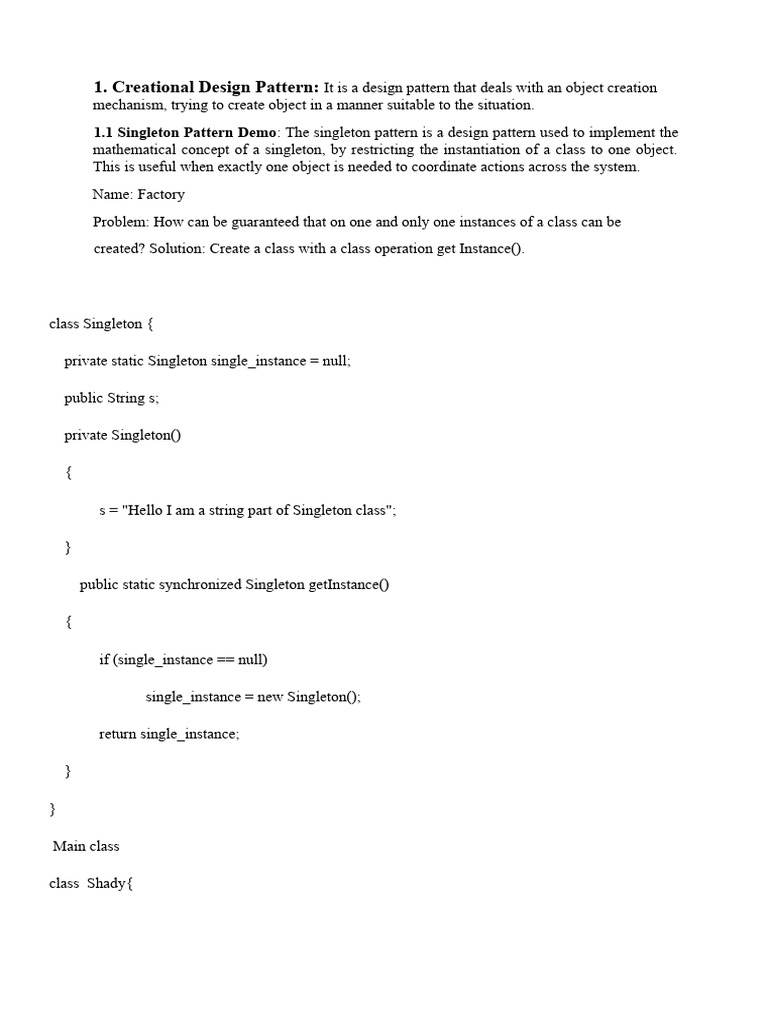 Creational Design Pattern | PDF | Computing | Software Engineering