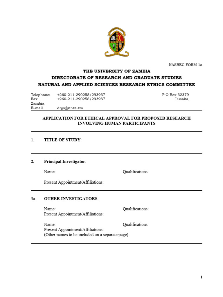 NASREC FORM. 1a | PDF | Informed Consent | Insurance