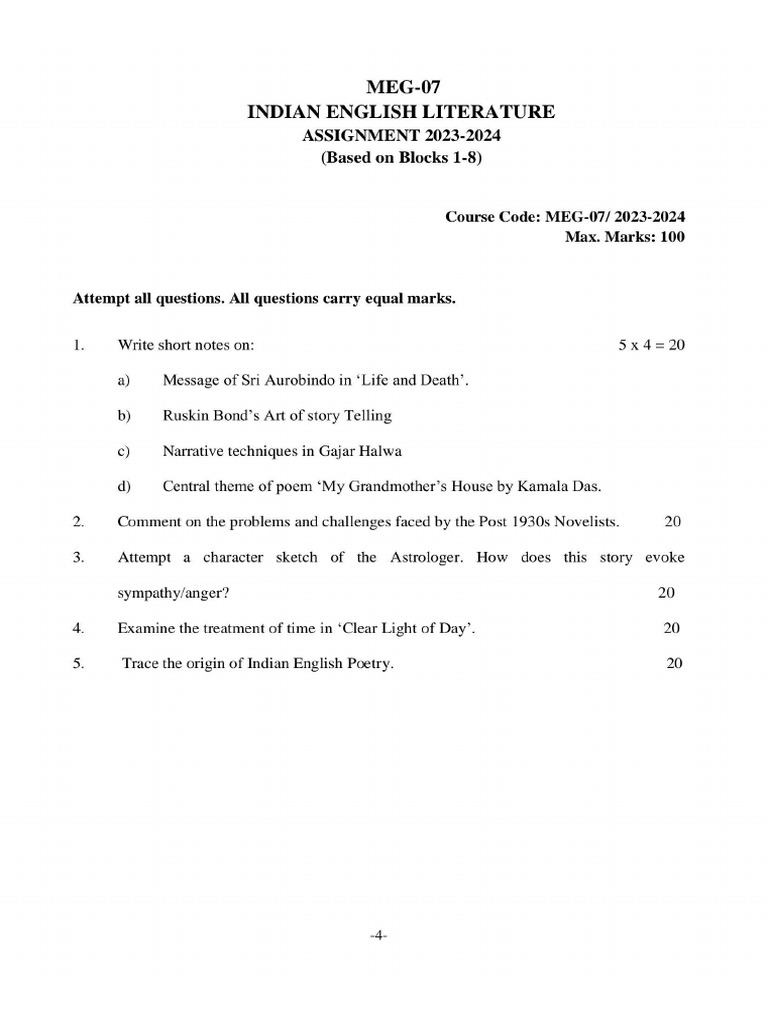 MEG 07 23-24 @assignment - Solved - IGNOU | PDF