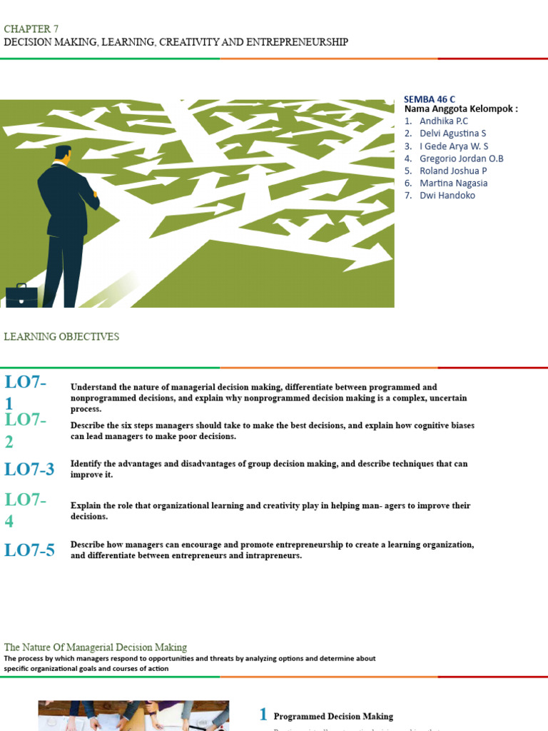 Chapter 7 | PDF | Decision Making | Entrepreneurship