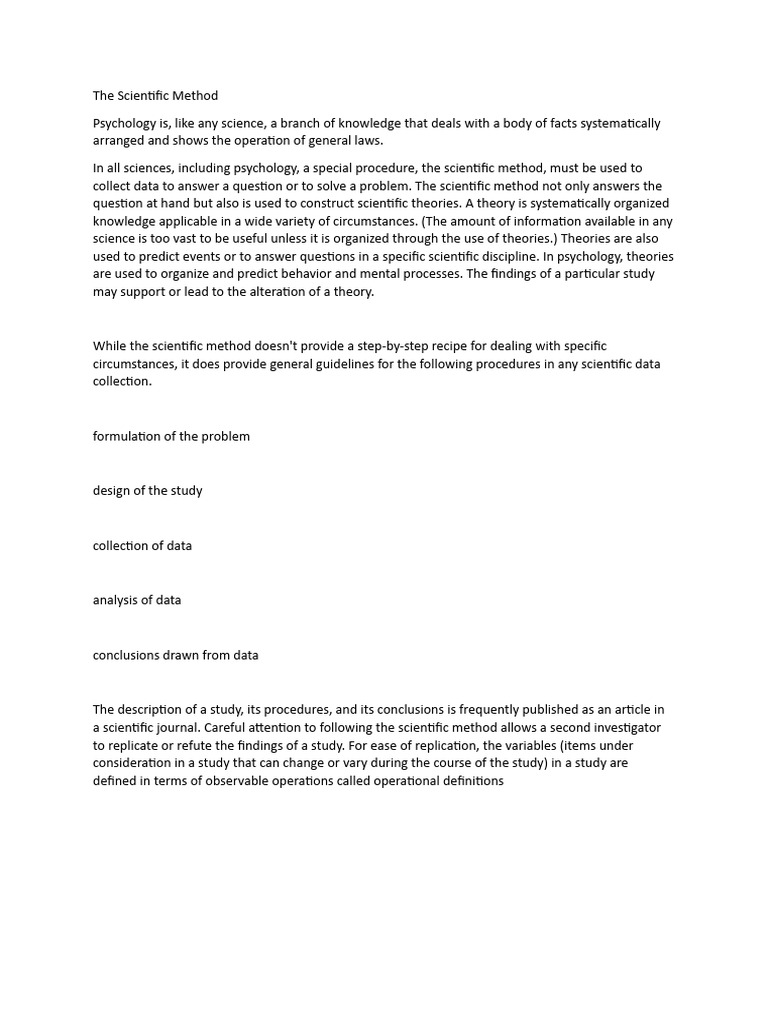 The Scientific Method | PDF