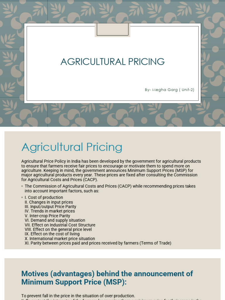 Agricultural Pricing | PDF | Cost Of Living | Agriculture