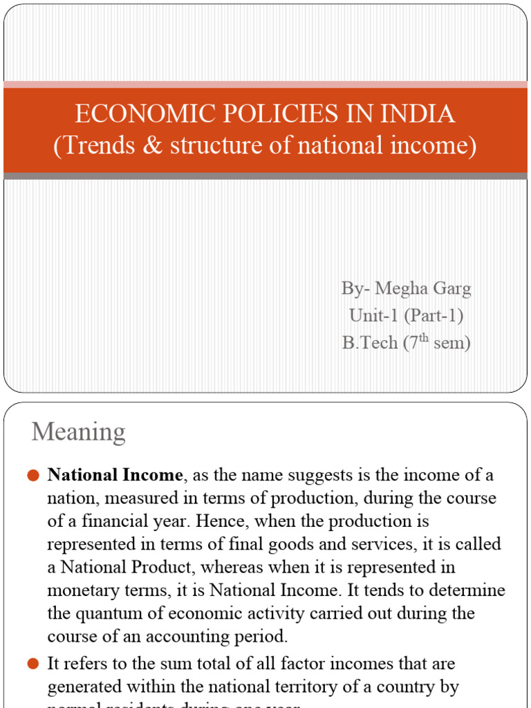 Trends and Structure of National Income | PDF | Economic Growth ...