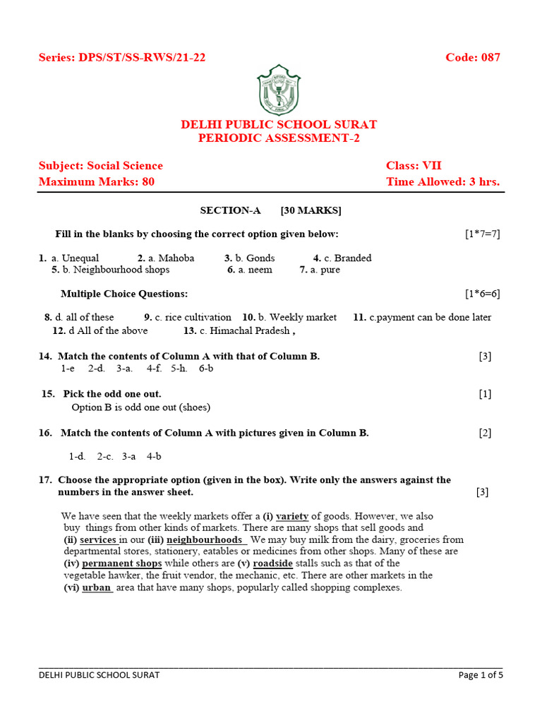 SS Vii Ak RWS PT-2 21-22 | PDF