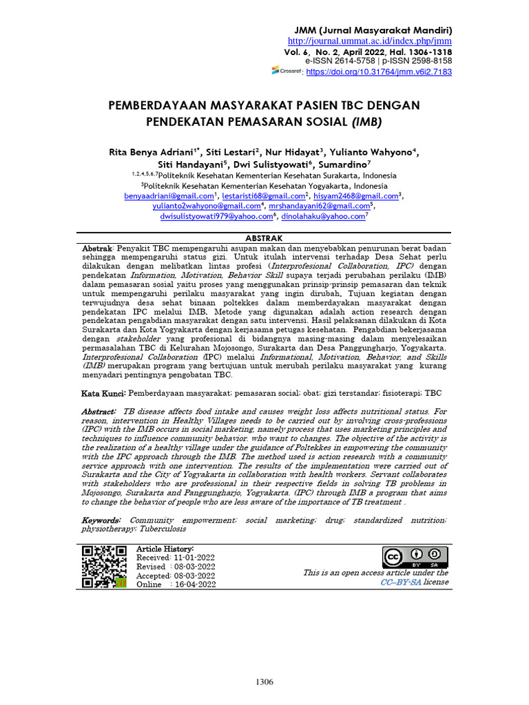 Jurnal Pemasaran Sosial - TBC '1' | PDF