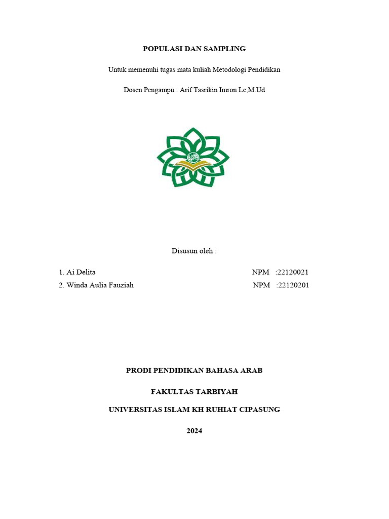 Populasi Dan Sampling | PDF