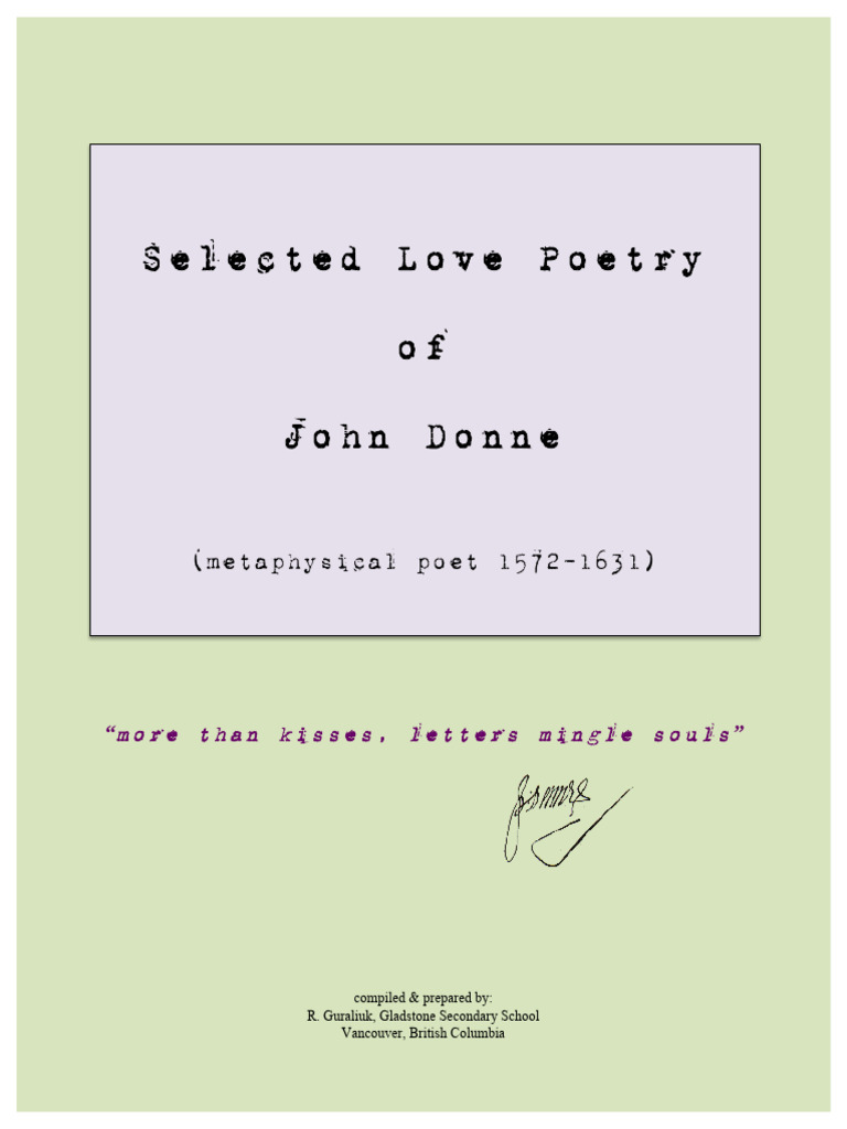 Selected Love Poetry of John Donne17 | PDF