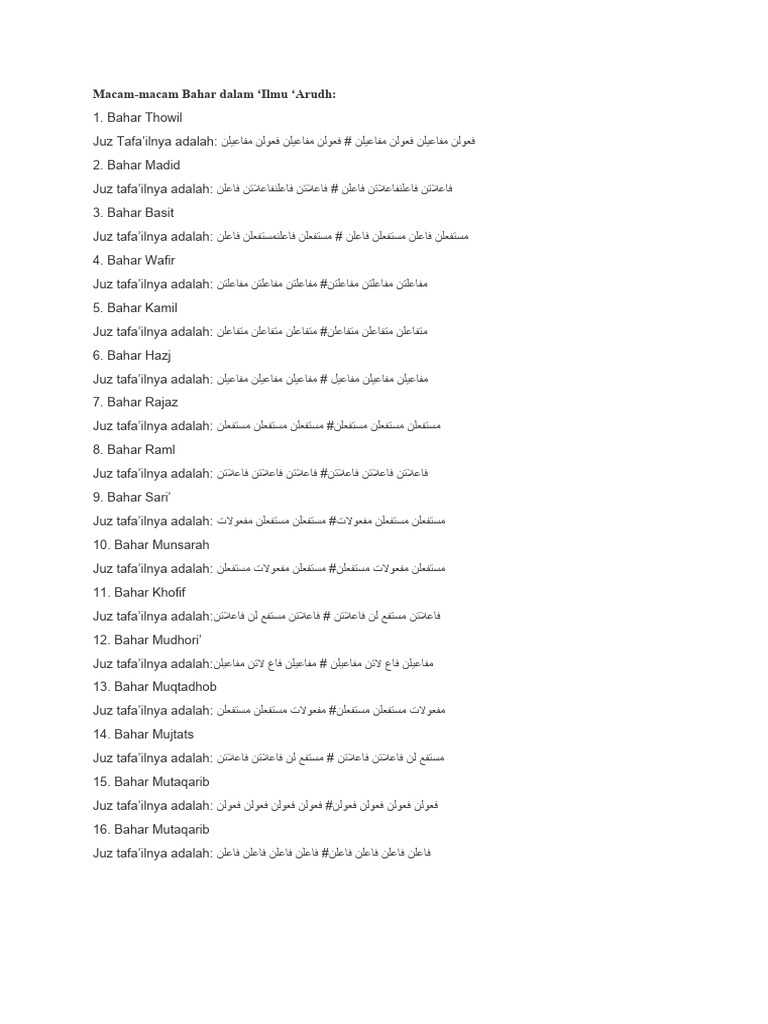 Bahar Arudh | PDF