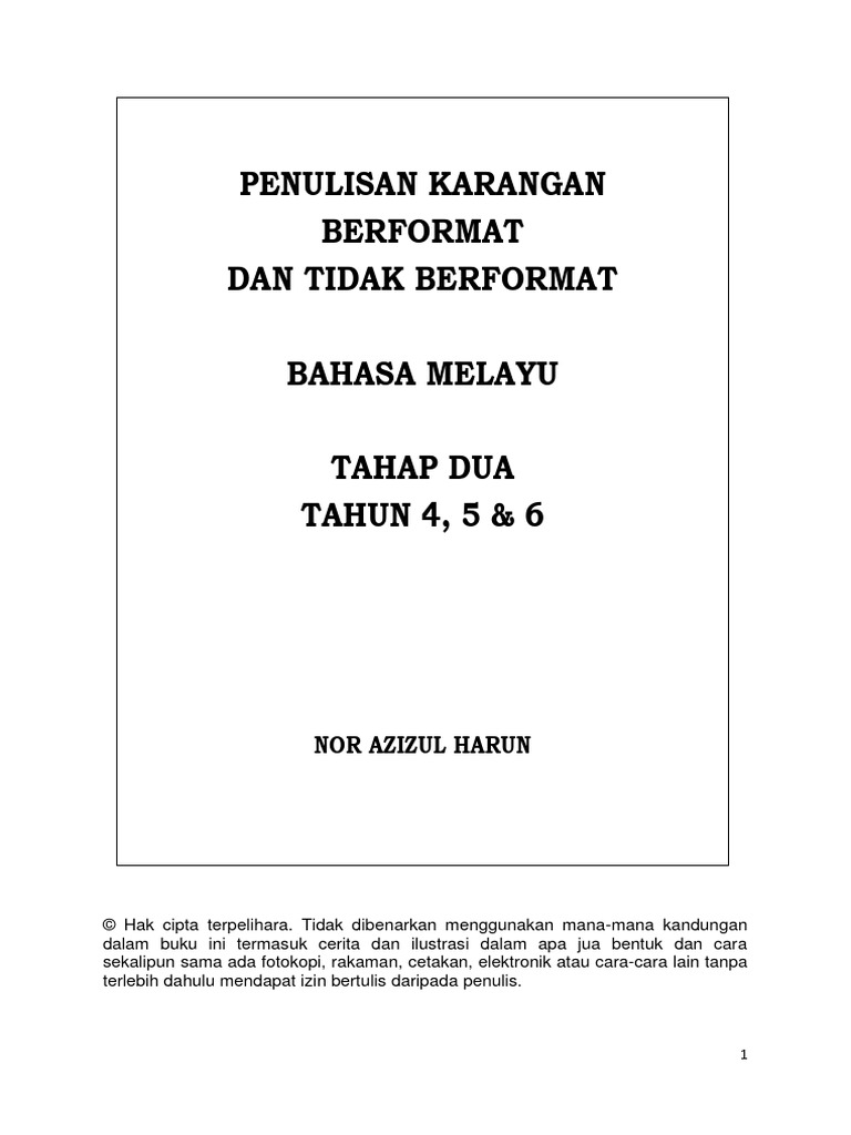 Penulisan Karangan Berformat Dan Tidak Berformat BM Tahap 2 1 | PDF