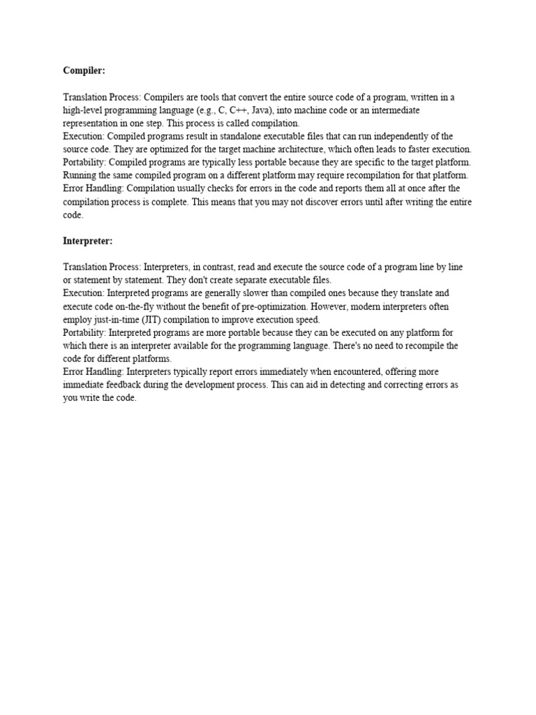 Compiler Vs Interpreter | PDF