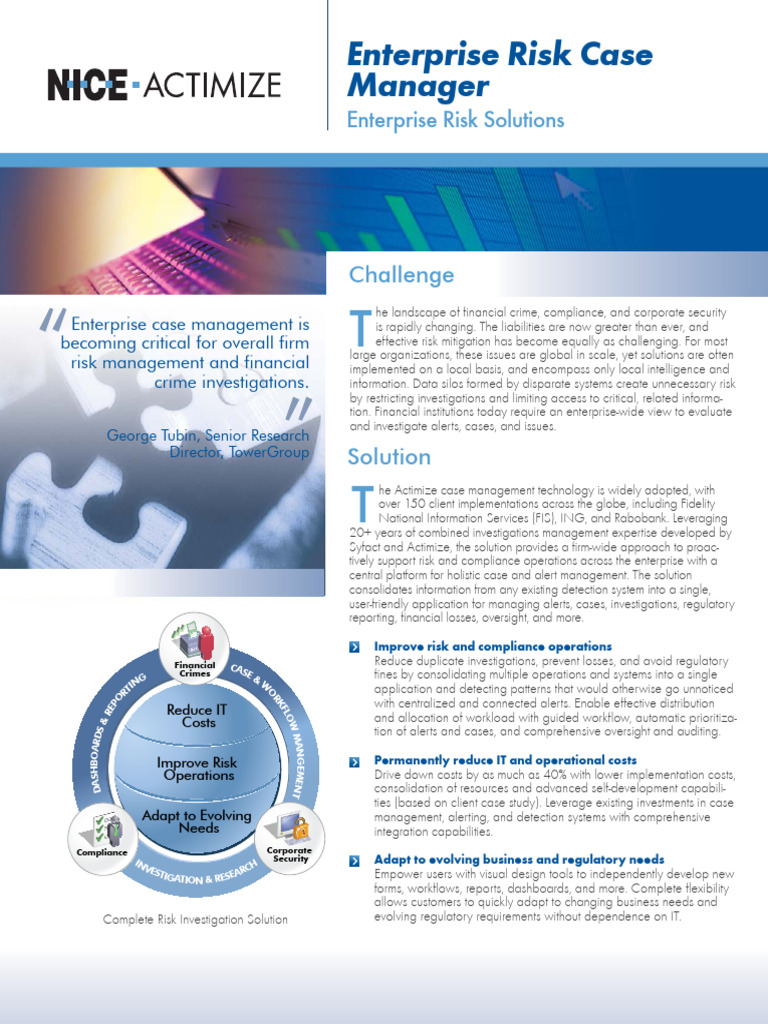 Enterprise Risk Case Manager 2pg | PDF | Regulatory Compliance | Audit