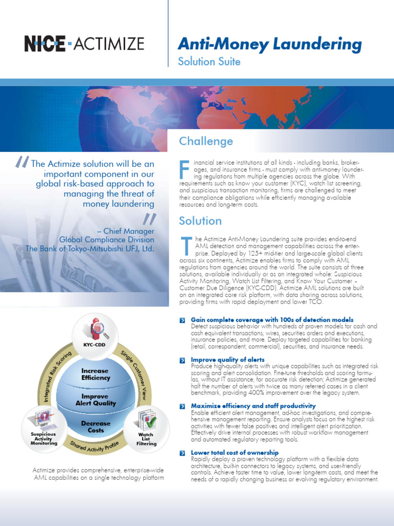 AML Solution Suite 2pg | PDF | Regulatory Compliance | Business