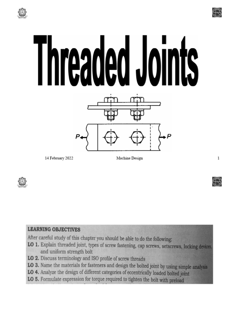 5 - Chap - Machine Design - Threaded Joints | PDF | Screw | Nut (Hardware)