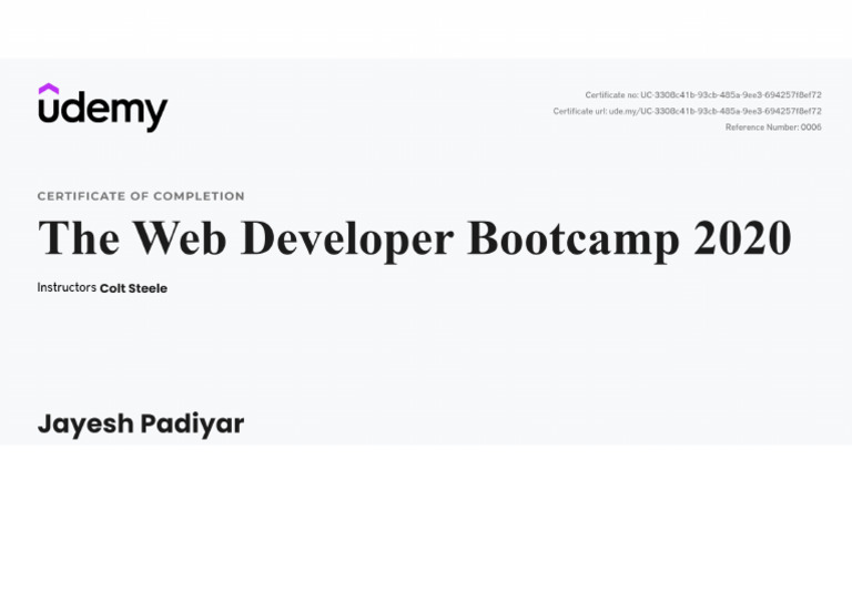 Udemy Certificate | PDF