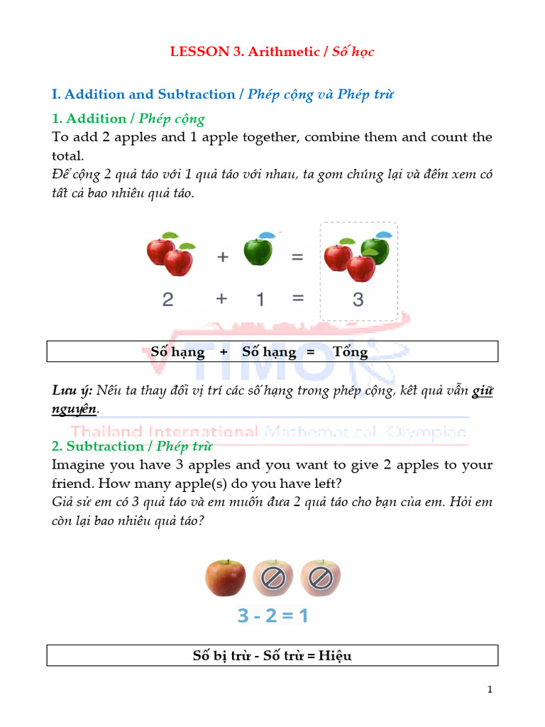 A1-Lesson 3-Arithmetic | PDF