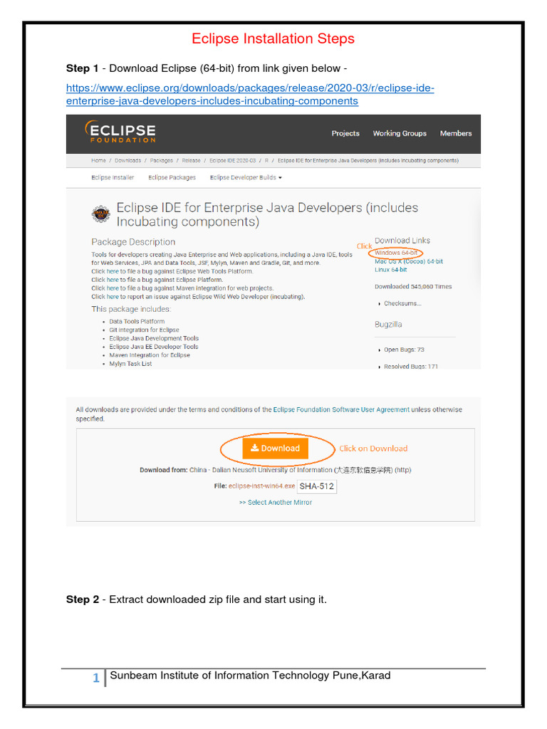 Eclipse Installation Steps | PDF