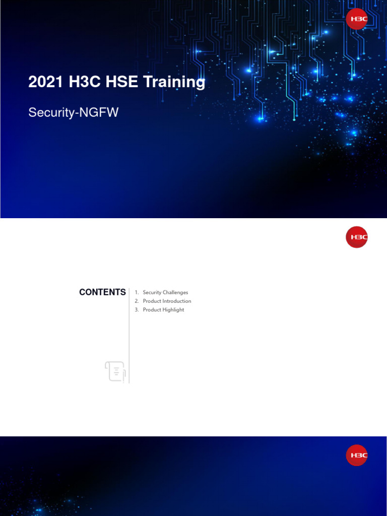 【HSE】2021 HSE Training - Product Professional - H3C Security | PDF | I Pv6 | Computer Network