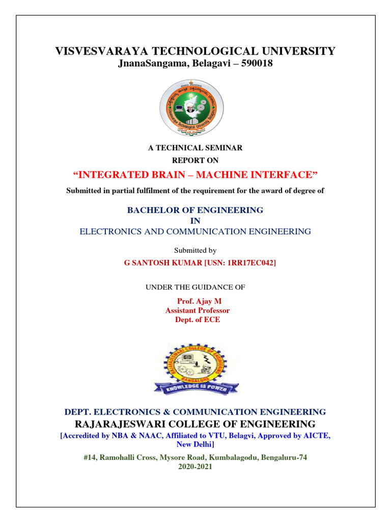 Santosh Technical Seminar | PDF | Integrated Circuit | Brain