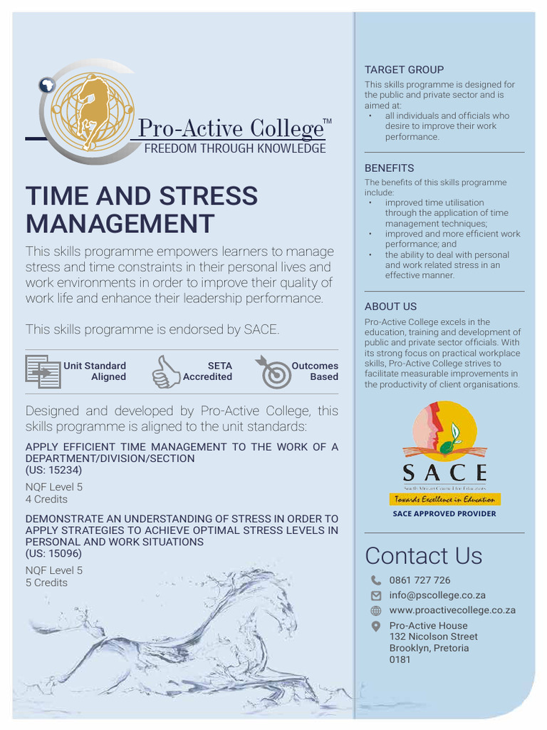 Time and Stress Management | Download Free PDF | Stress Management ...