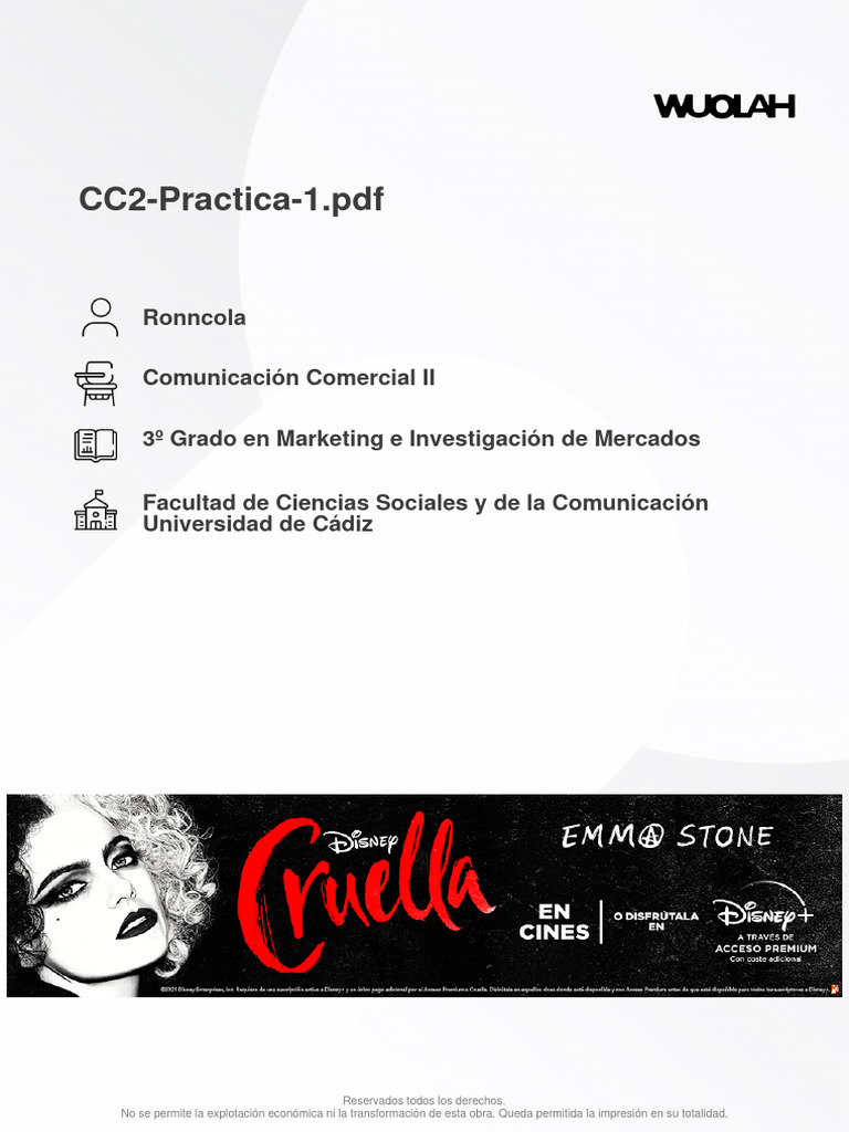 Wuolah Free CC2 Practica 1 | PDF | Facebook | Marketing