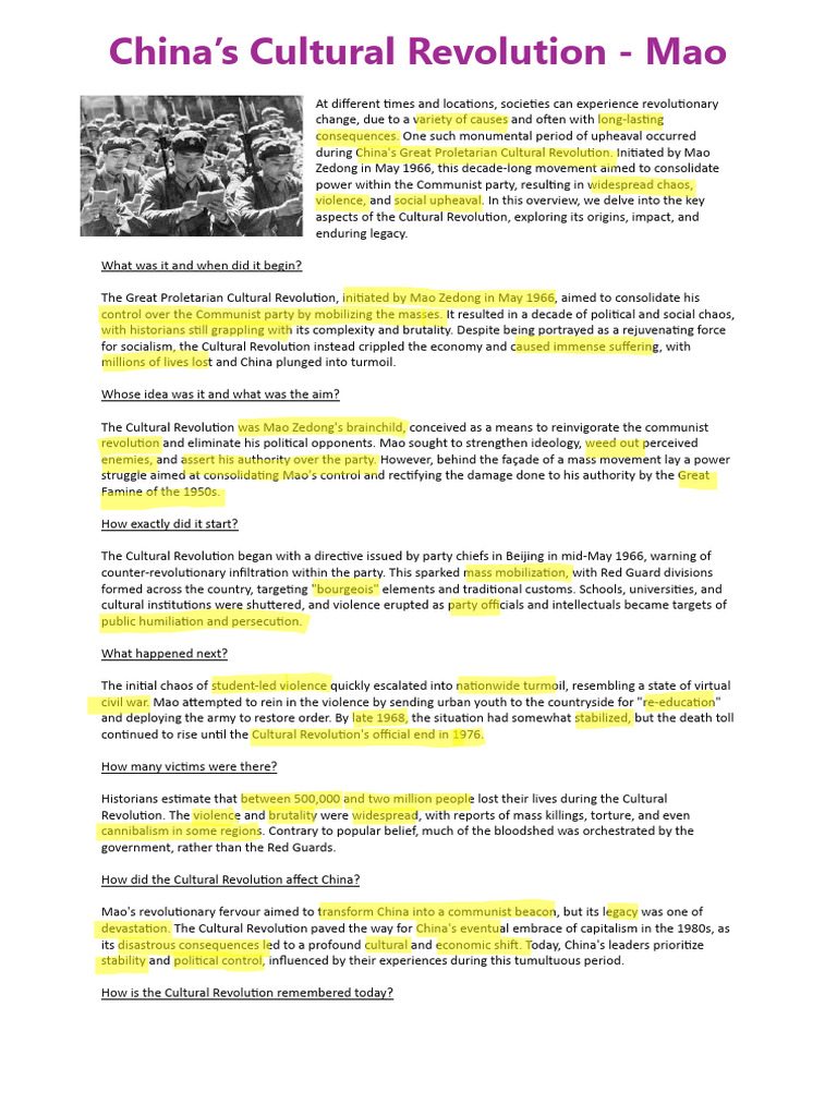 GR 8 - Unit 3 - Week 8 - Chinese Cultural Revolution VS Russia Reign of ...