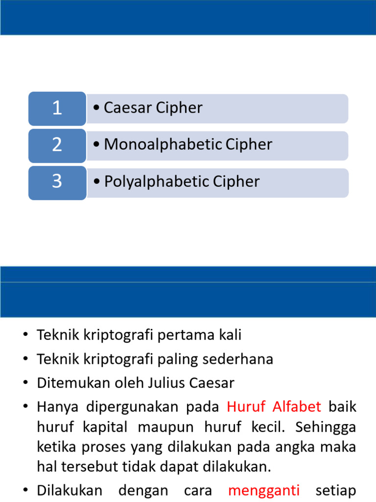Teknik Kriptografi: Caesar dan Monoalphabetic | PDF