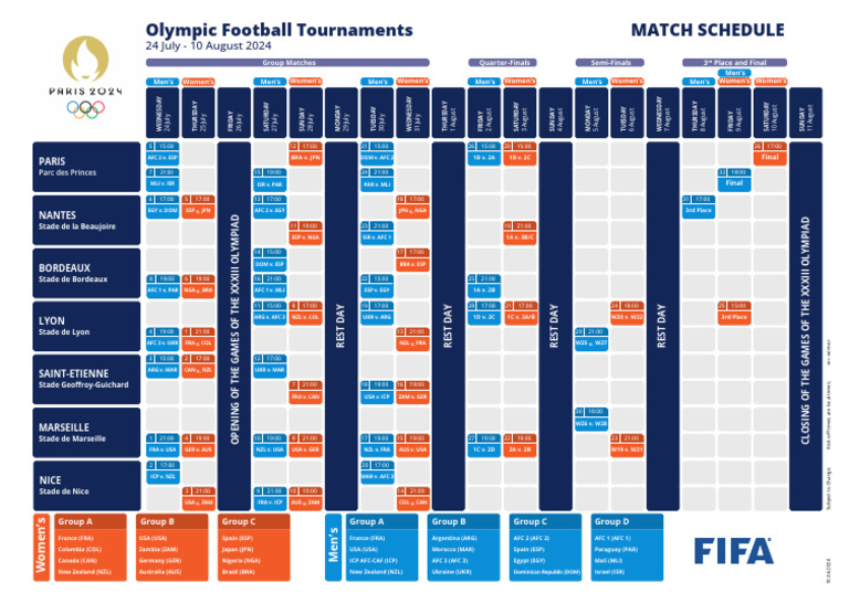 Olympic Games - Paris - MatchSchedule Mix - FIFA - 10042024 - v19 | PDF ...