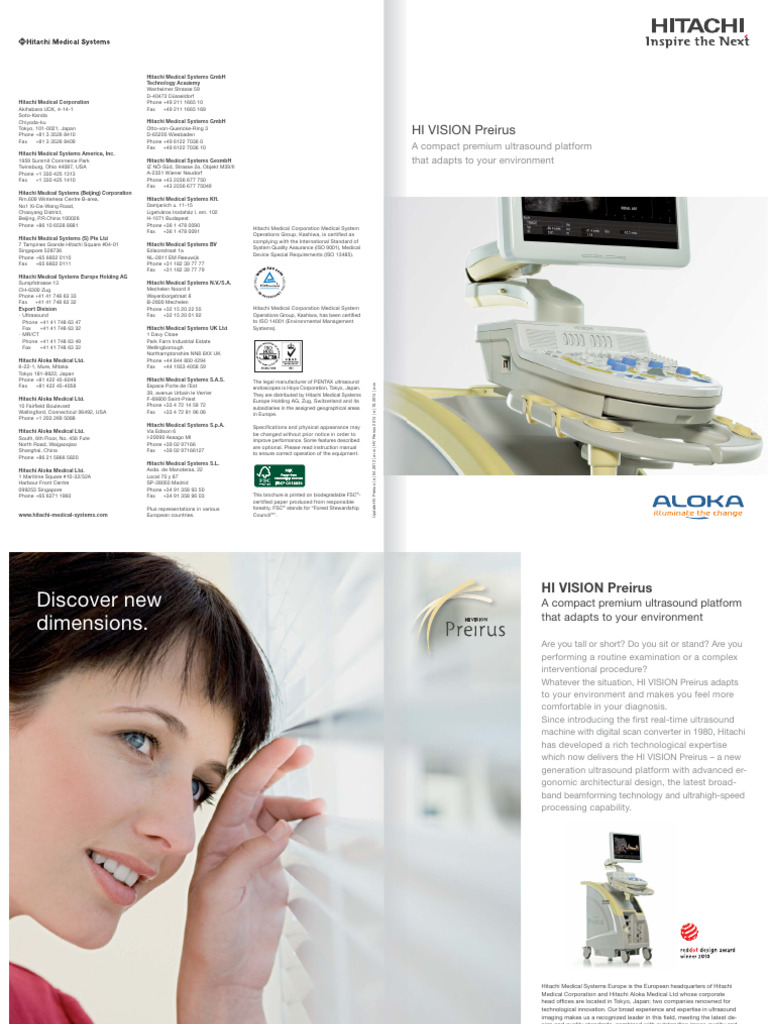 Hitichi Hi-Vision Preirus Brochure | PDF | Medical Ultrasound | Medical ...