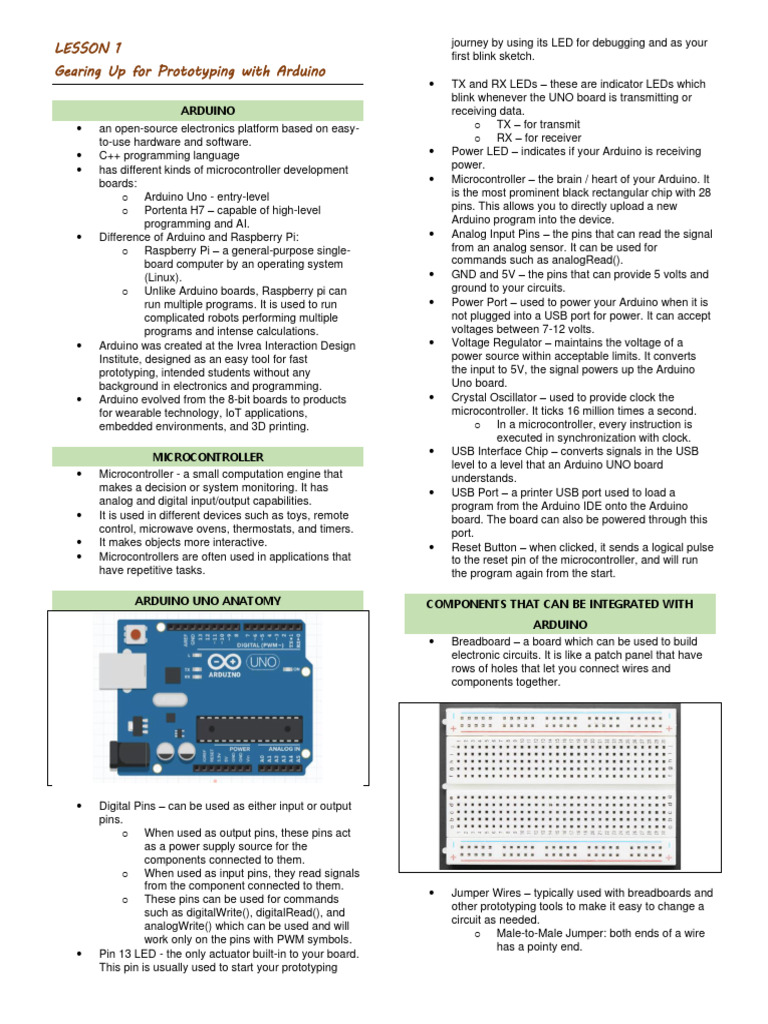 1st Semester Q1 Robotics (Notes) | Download Free PDF | Electrical ...