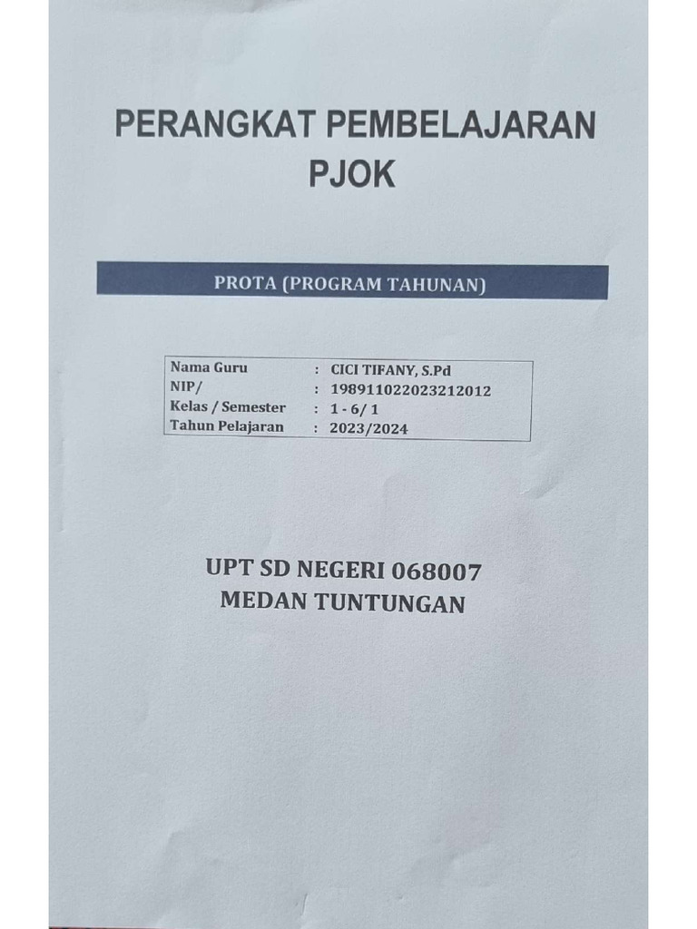 Prota Kelas 1 - 6 | PDF