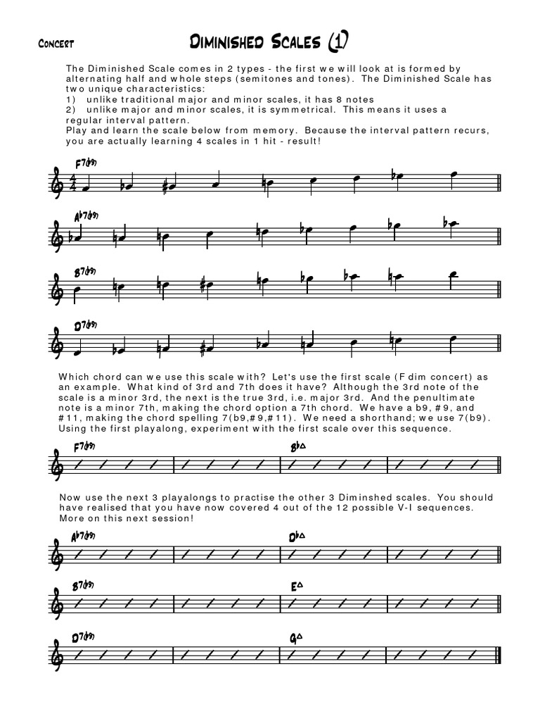 Understanding Diminished Scales for Guitar | PDF