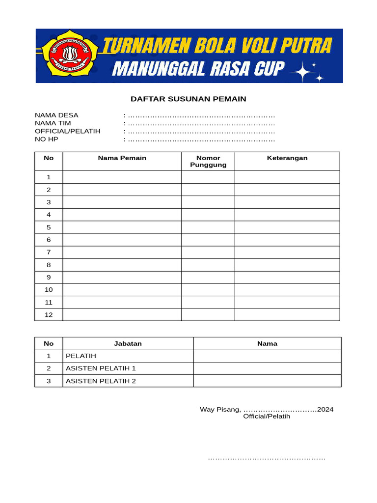 Susunan Pemain Bola Voli | PDF