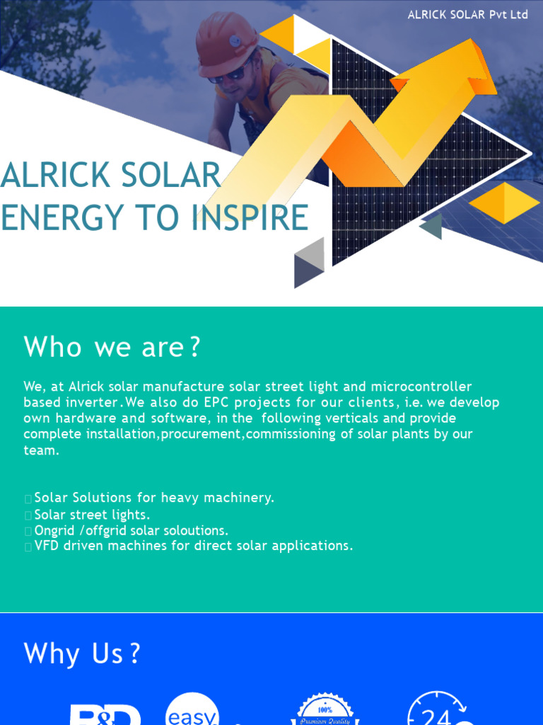 Alrick Solar Company Profile | PDF | Solar Power | Electricity