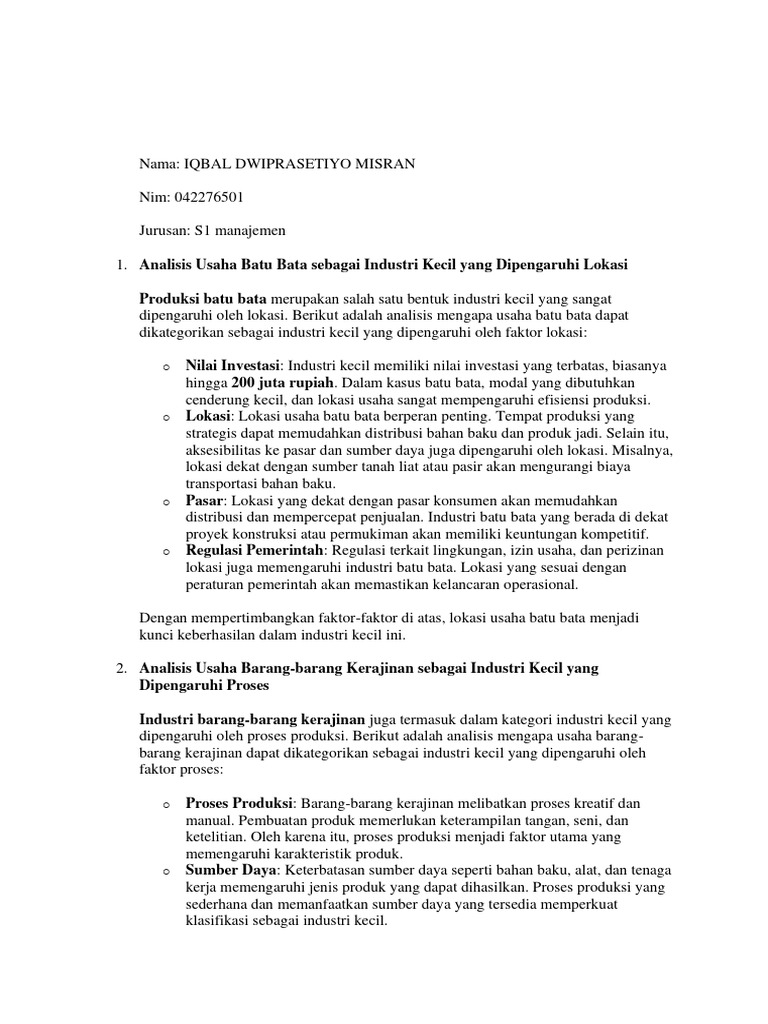 Ekma4370 Kewirausahaan Tgs 1 - 042276501 | PDF