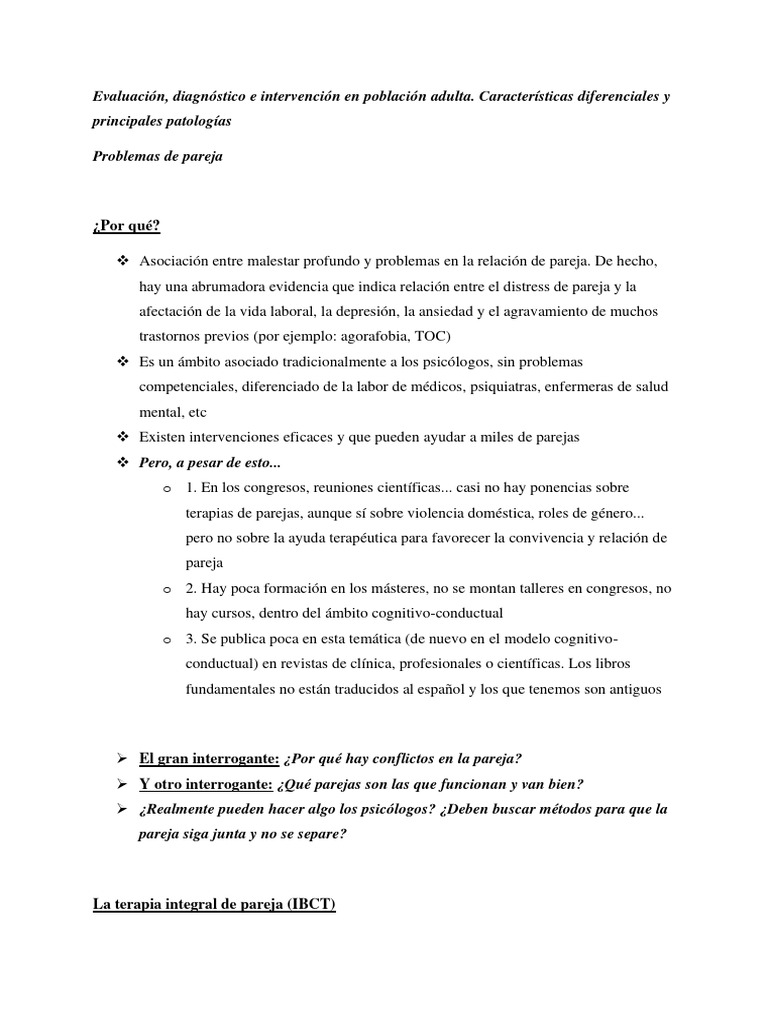 Terapia Integral de Pareja: IBCT | PDF | Comportamiento | Psicoterapia