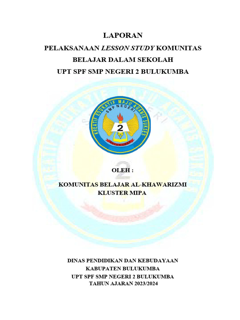 Laporan Kegiatan Lesson Study Klaster Mipa | PDF