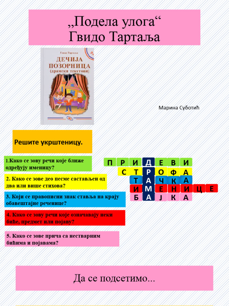 Podela Uloga Gvido Tartalja | PDF