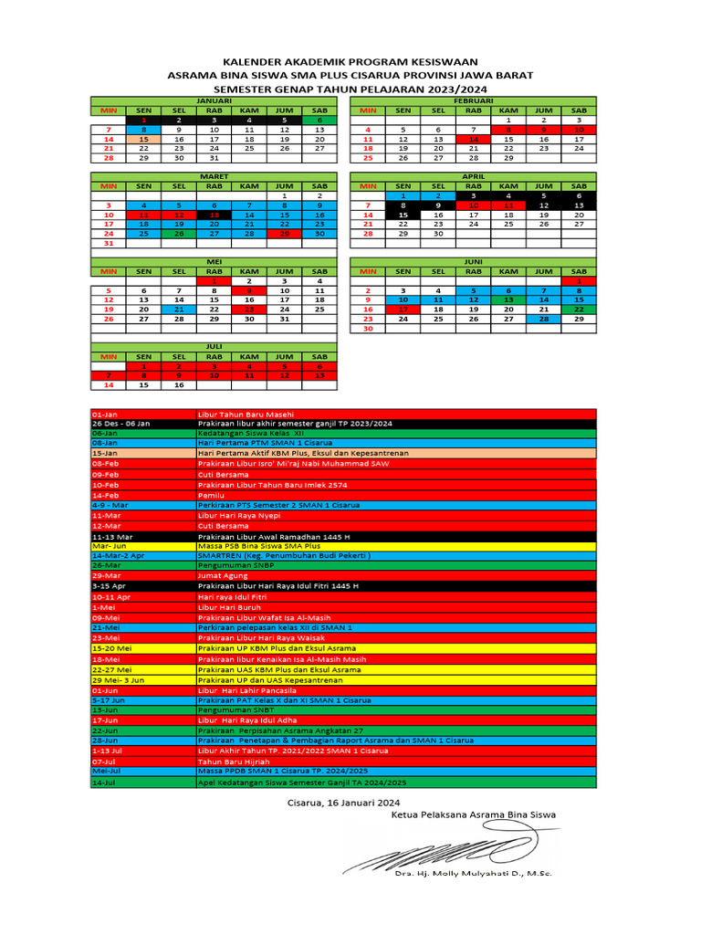 Kalender Akademik 2023-2024 Genap | PDF