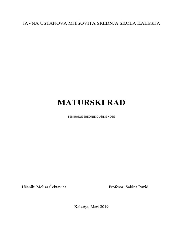 Maturski Feniranje | PDF