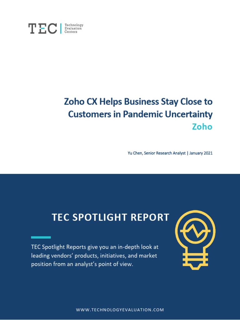 Tec Zoho One Spotlight Report 2021 | PDF | Customer Relationship ...