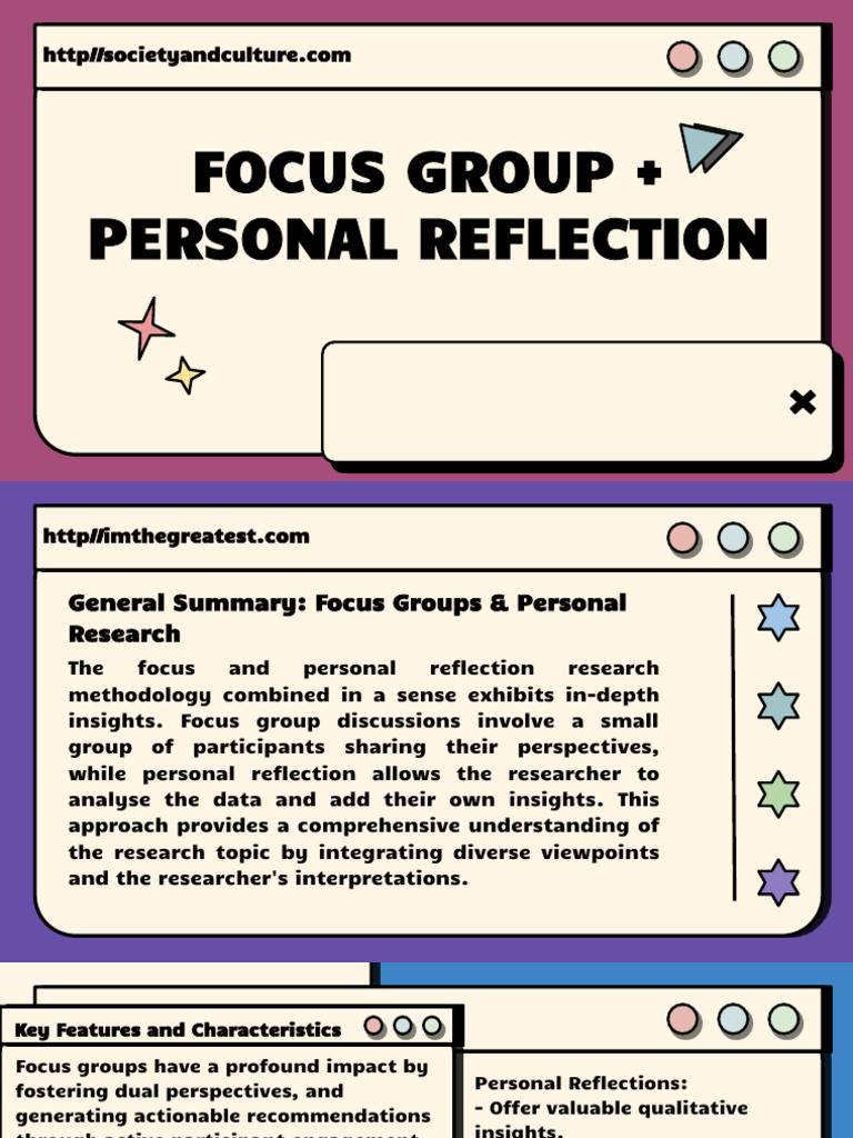 Society & Culture Focus Group + Personal Reflection Slides | PDF ...