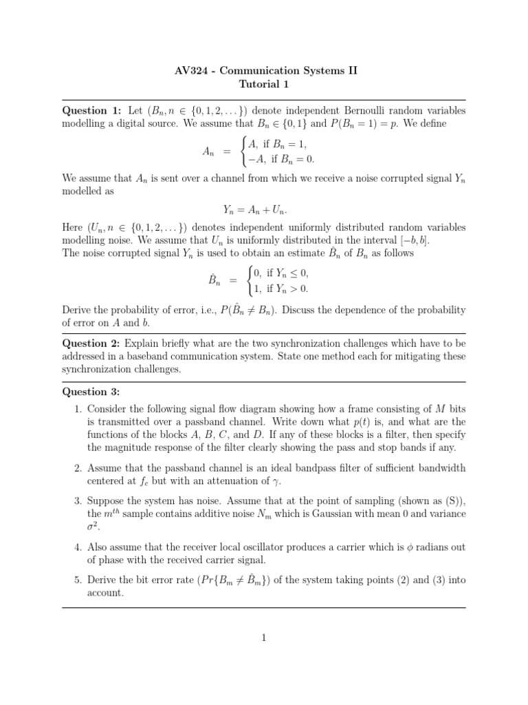 tutorial-3 | PDF | Telecommunications Engineering | Electronics