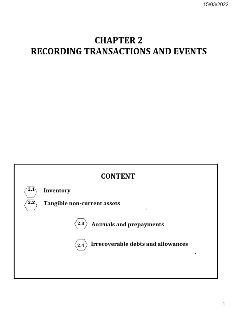 Chapter 2. Recording Transactions and Events | PDF | Depreciation | Inventory