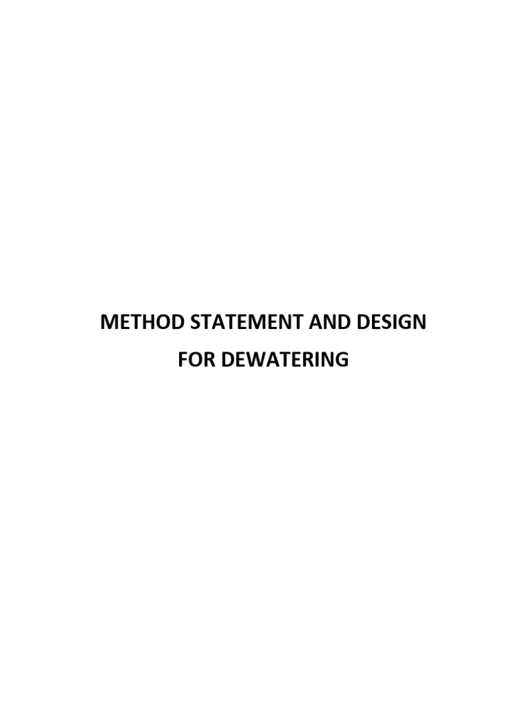 Dewatering Method Statement for Kuwait | PDF | Drilling Rig | Deep ...